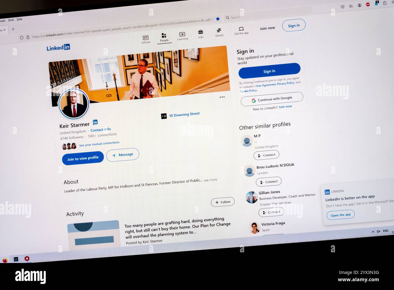 The LinkedIn site of British Prime Minister Sir Keir Starmer. MP for Holborn and St Pancras ...