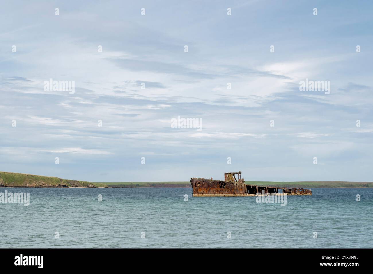 The wreck of the Juniata in Inganess Bay on Orkney Mainland. A former ...