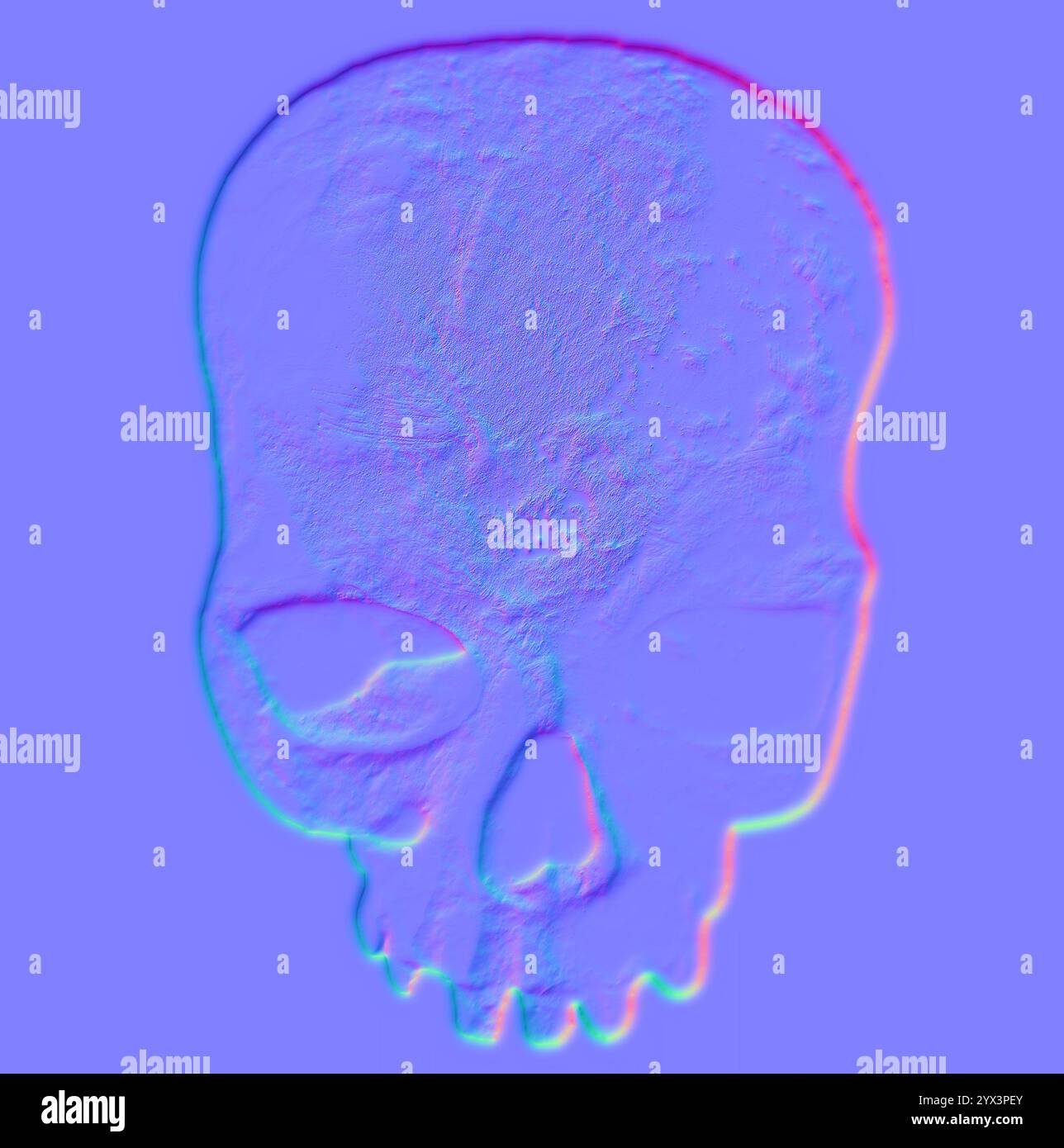 Skull background in normal map Stock Photo - Alamy