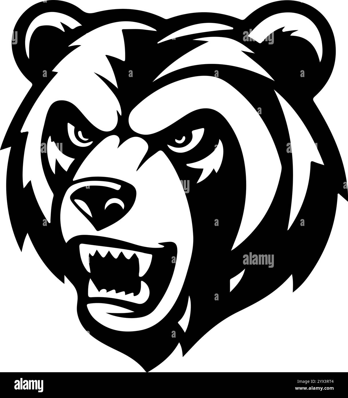 Angry bear head. Grizzly Bear Mascot Head. Design element for logo, label, sign, badge Stock ...
