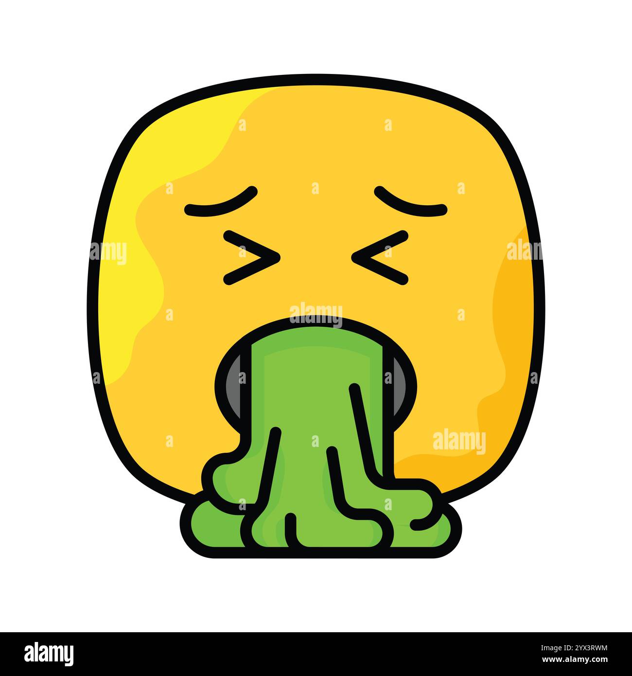 Get your hands on this trendy vomiting emoji icon design Stock Vector ...