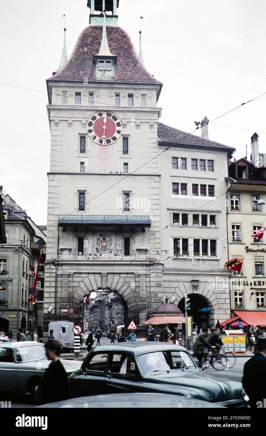 Baroque tower clocktower Kafigturm, city of Bern, Switzerland, Europe ...