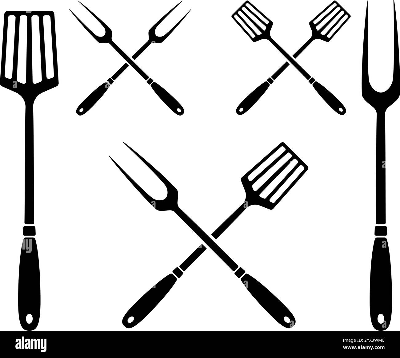 Bbq grill utensils Black and White Stock Photos & Images - Alamy