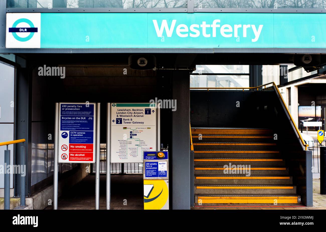 Westferry Docklands Light Railway Station, London, England Stock Photo ...