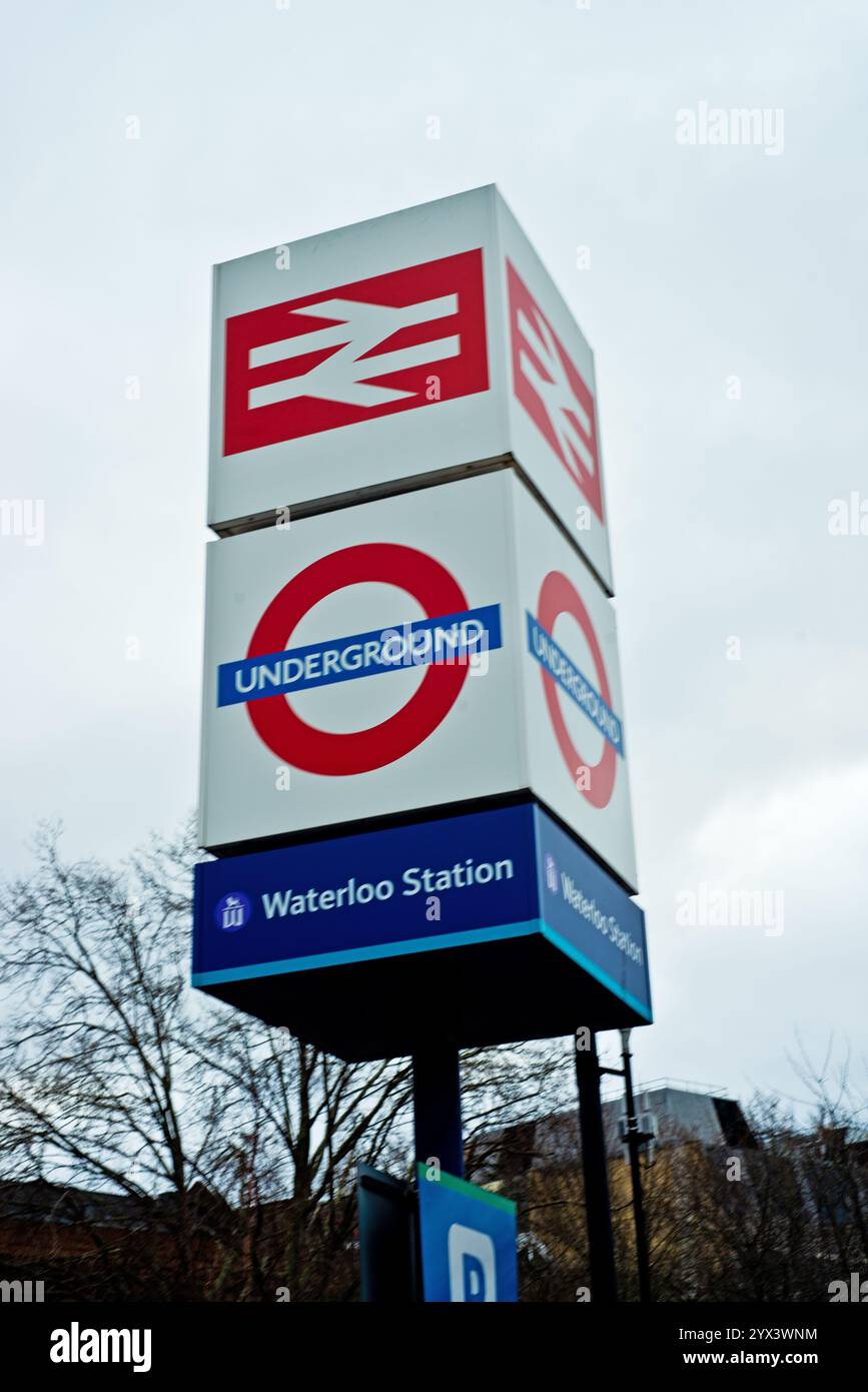 Waterloo Station Underground Sign and Intercity Sign, London, England ...