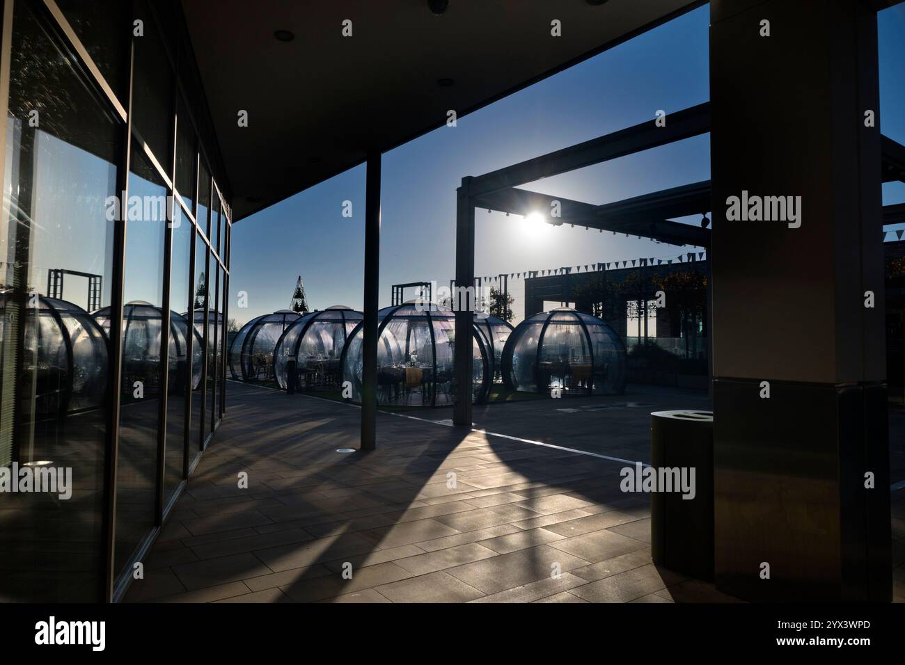 Strange eating pods on the rooftop dining area of Westgate Centre ...
