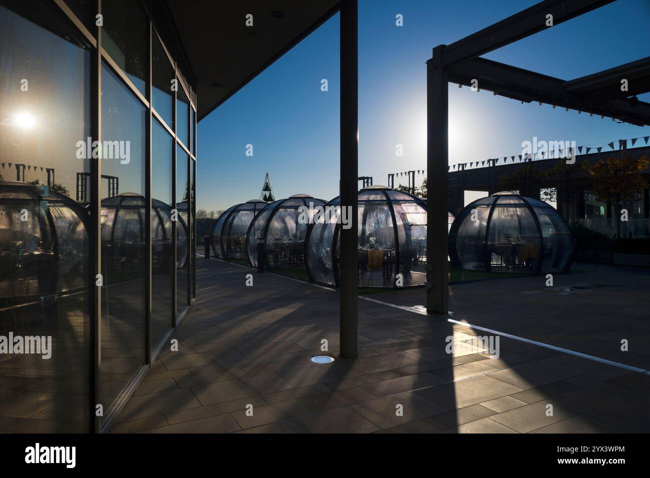 Strange eating pods on the rooftop dining area of Westgate Centre ...
