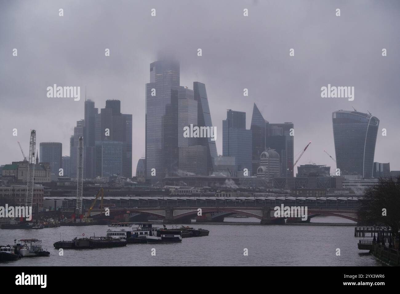 London, UK. 13 December 2024 A view of the city of London skyline and ...