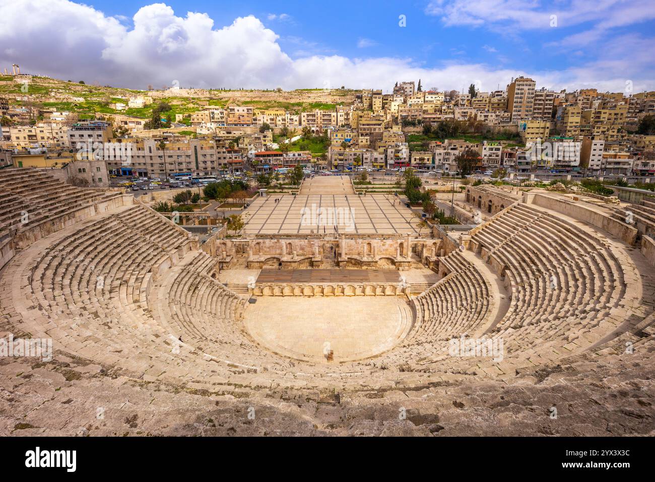 Roman Theatre, a famous landmark in the Jordanian capital, Amman ...
