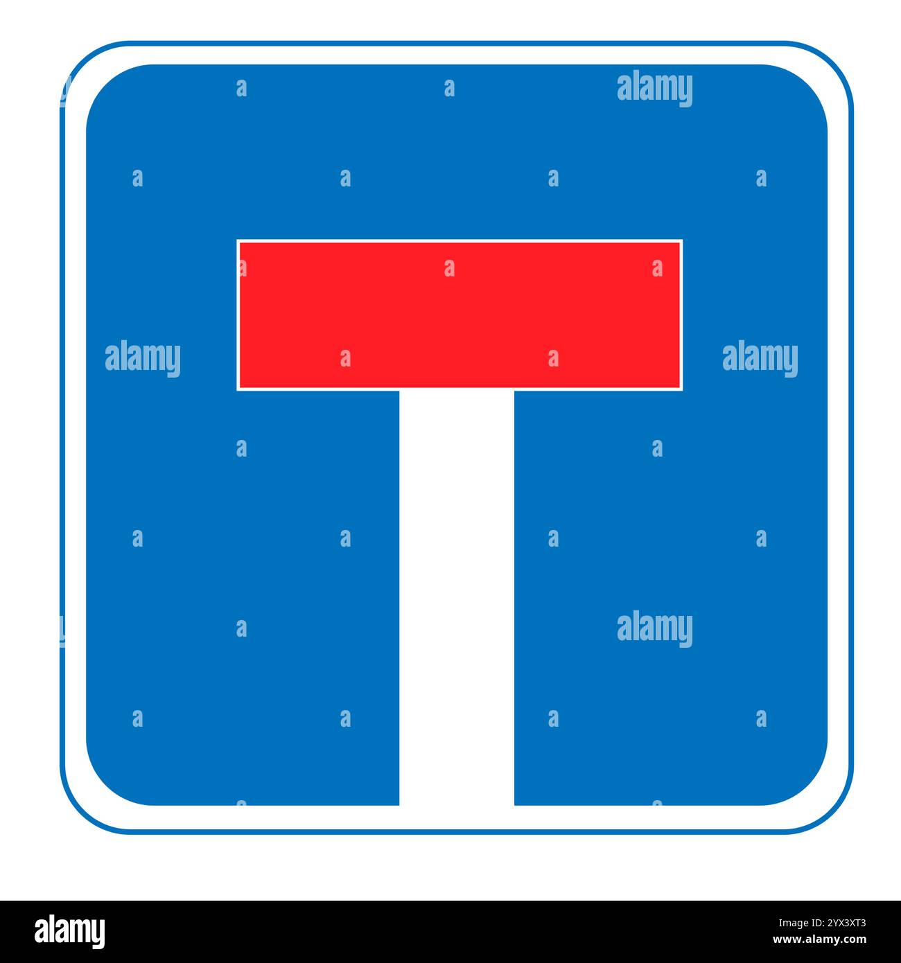 Dead end sign on a blank background. Ideal for traffic, road safety, or ...