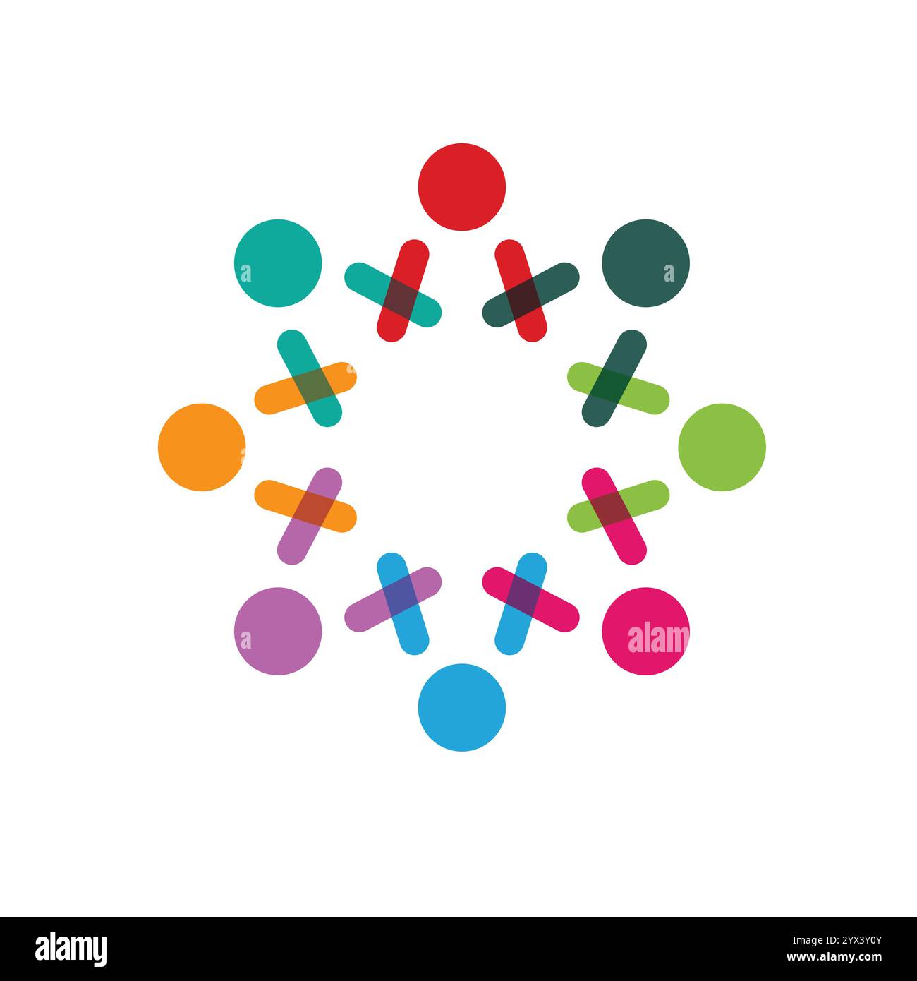 Colorful figures form circle celebrating unity and togetherness Stock ...