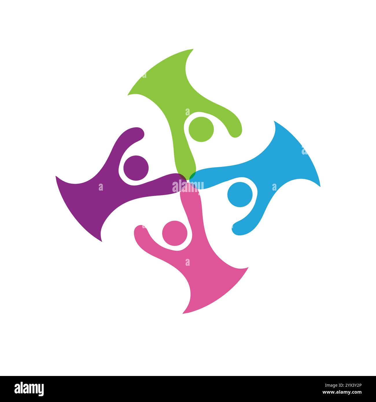 Colorful figures form circle celebrating unity and togetherness Stock ...