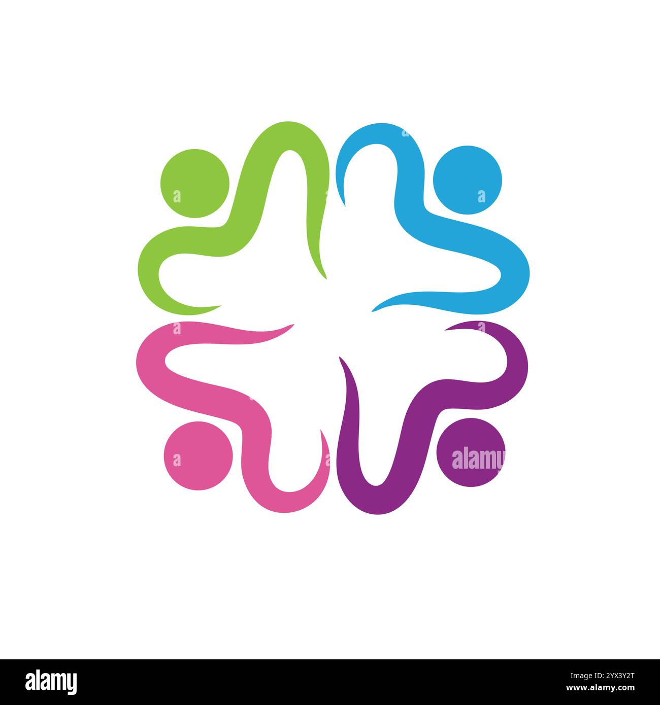 Colorful figures form circle celebrating unity and togetherness Stock ...