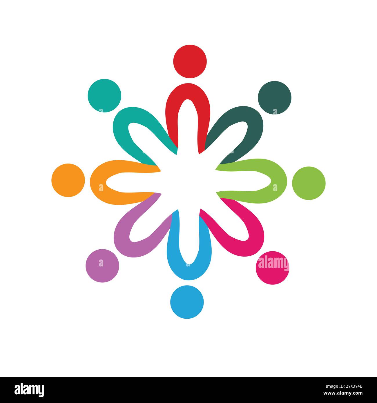 Colorful figures form circle celebrating unity and togetherness Stock ...