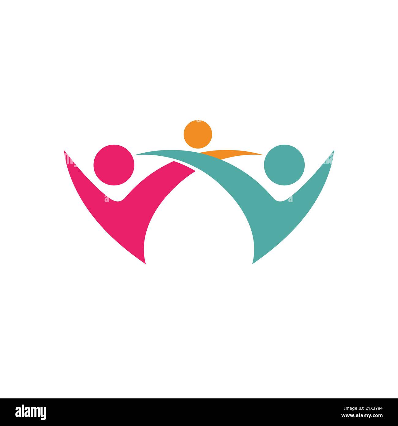 Colorful figures form circle celebrating unity and togetherness Stock ...