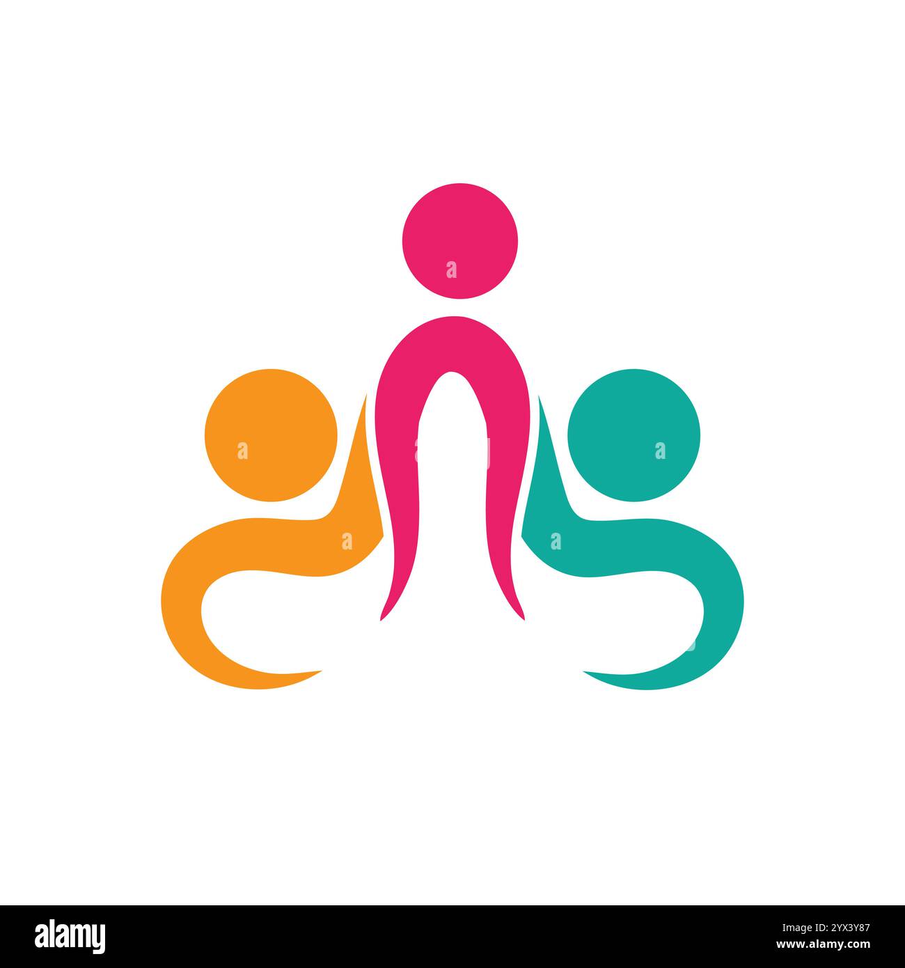 Colorful figures form circle celebrating unity and togetherness Stock ...