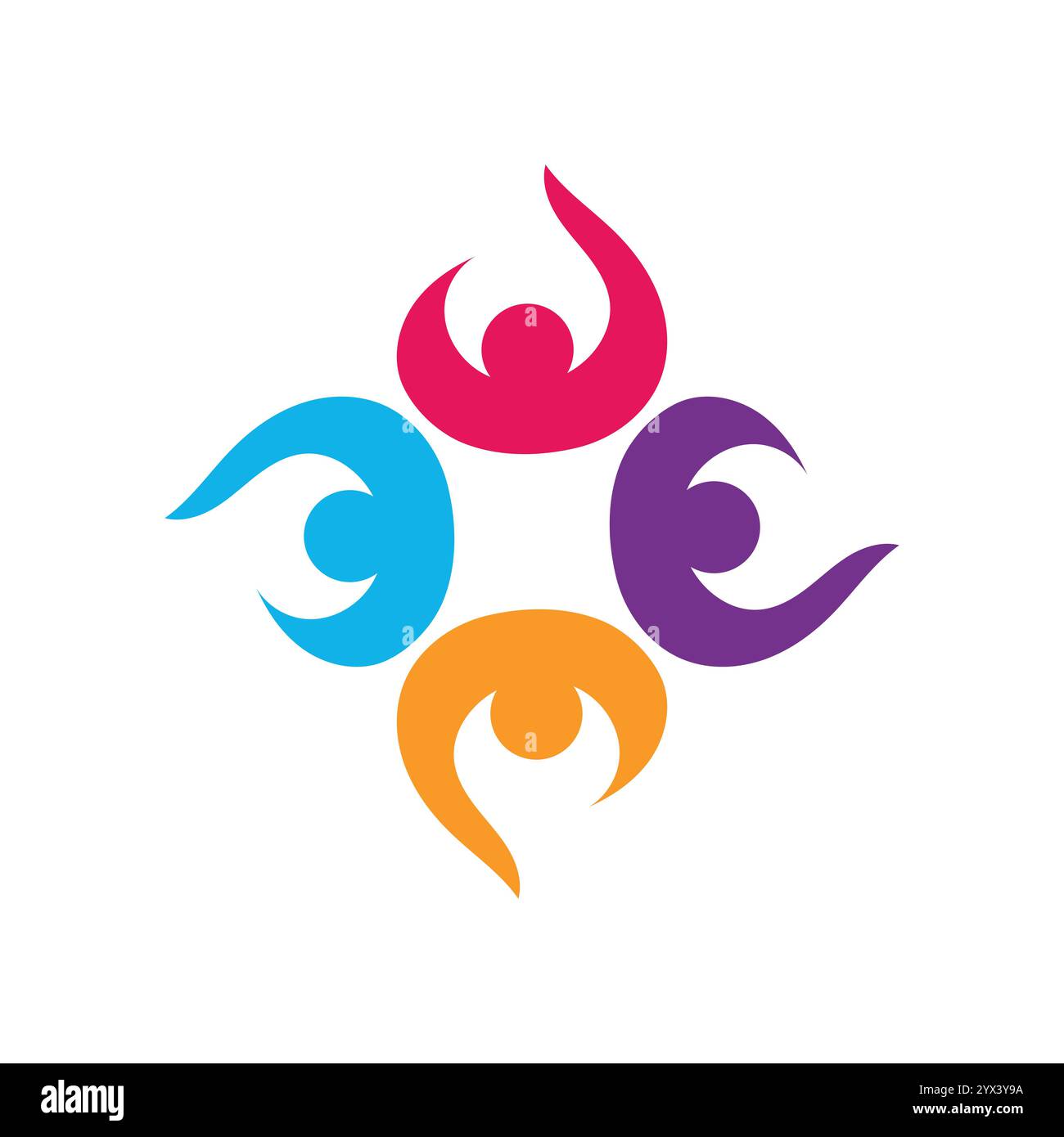 Colorful community group team People Logo Design Stock Vector Image ...