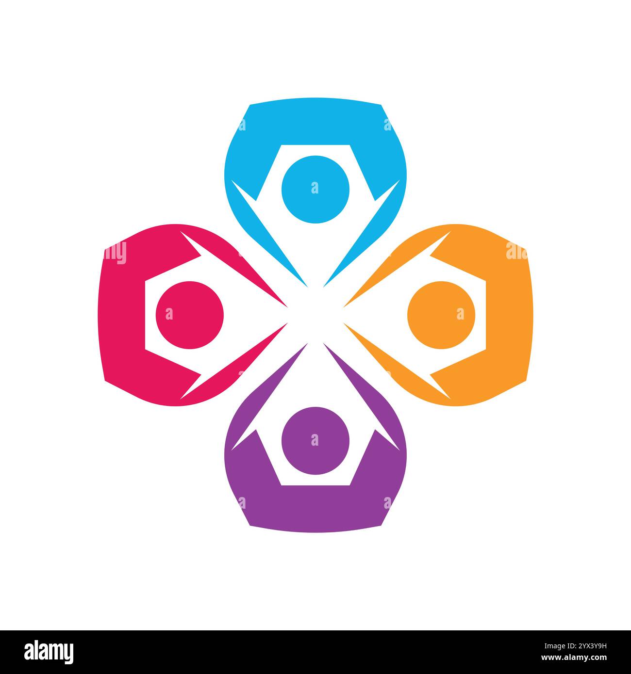 Colorful community group team People Logo Design Stock Vector Image ...