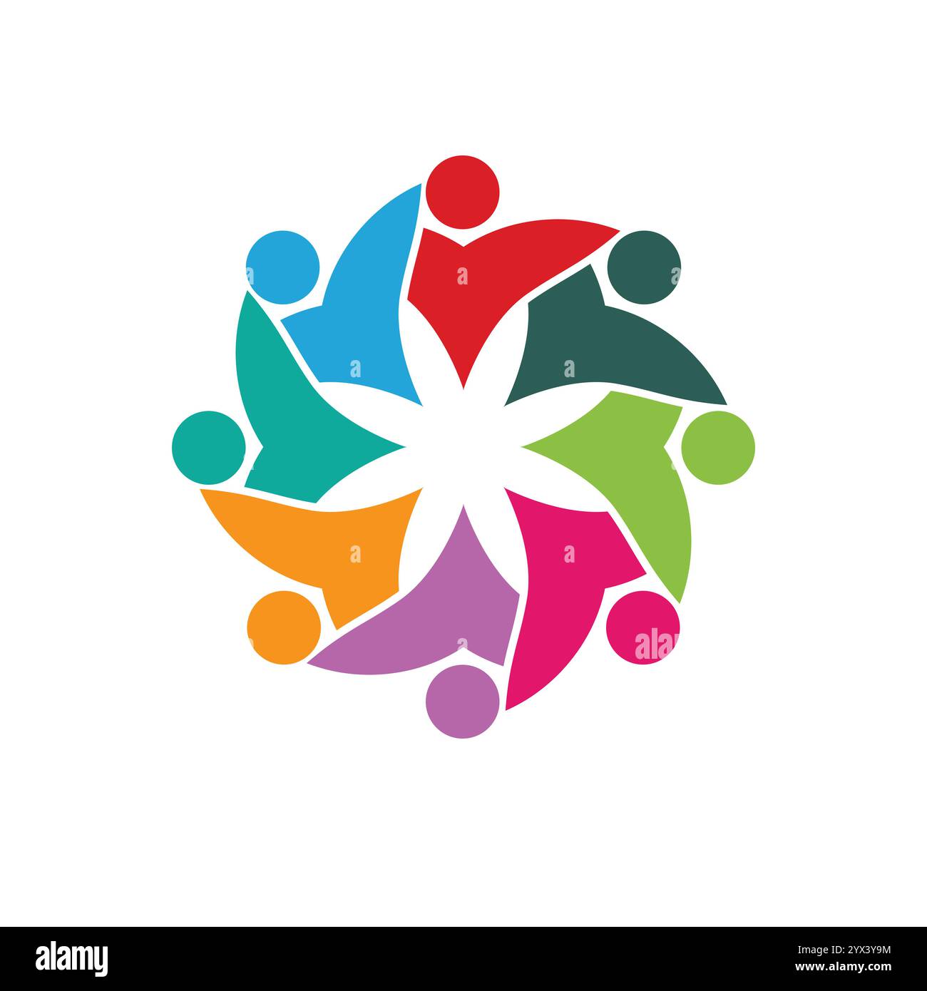 Colorful figures form circle celebrating unity and togetherness Stock ...