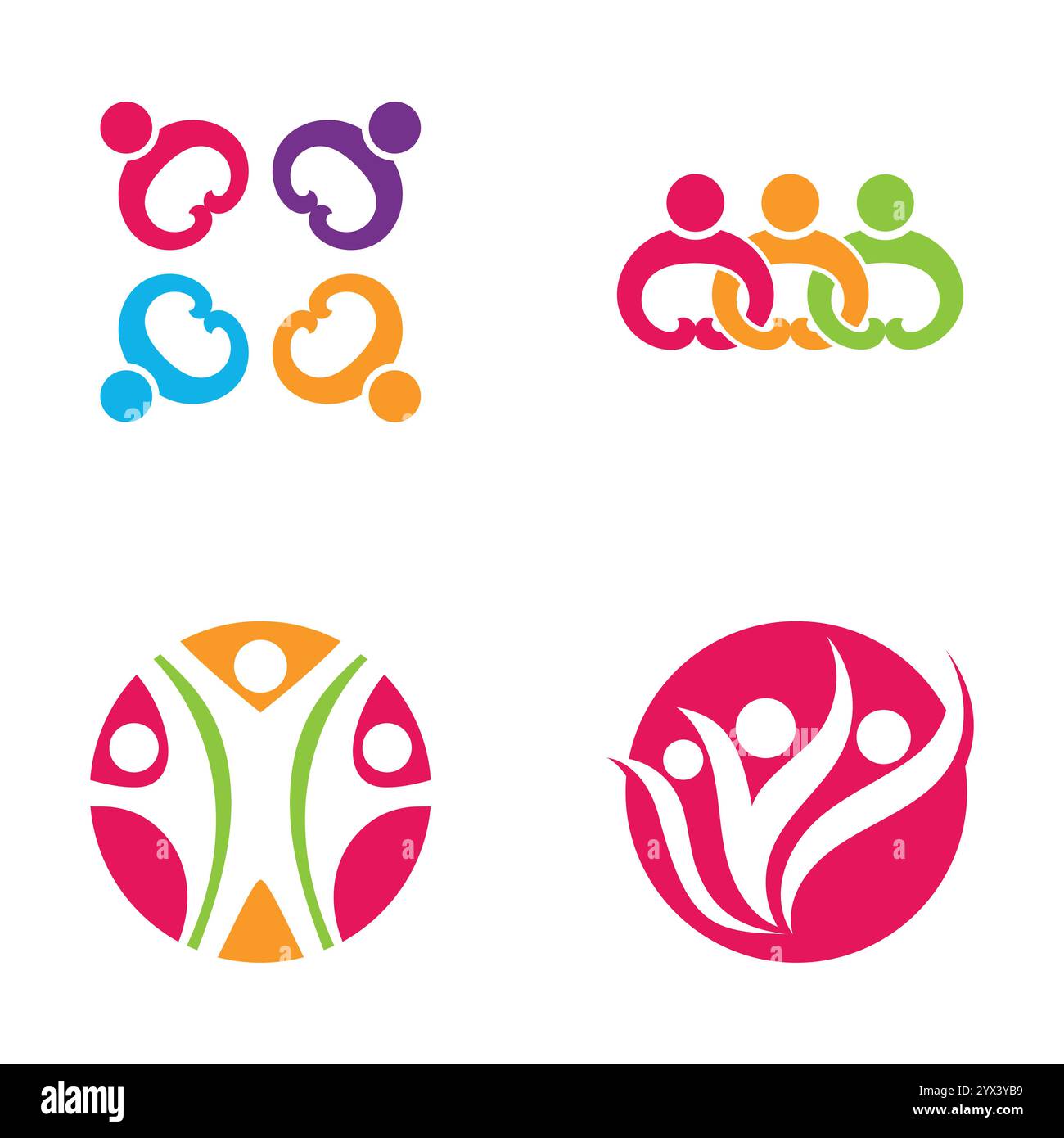 Colorful community group team People Logo Design Stock Vector Image ...