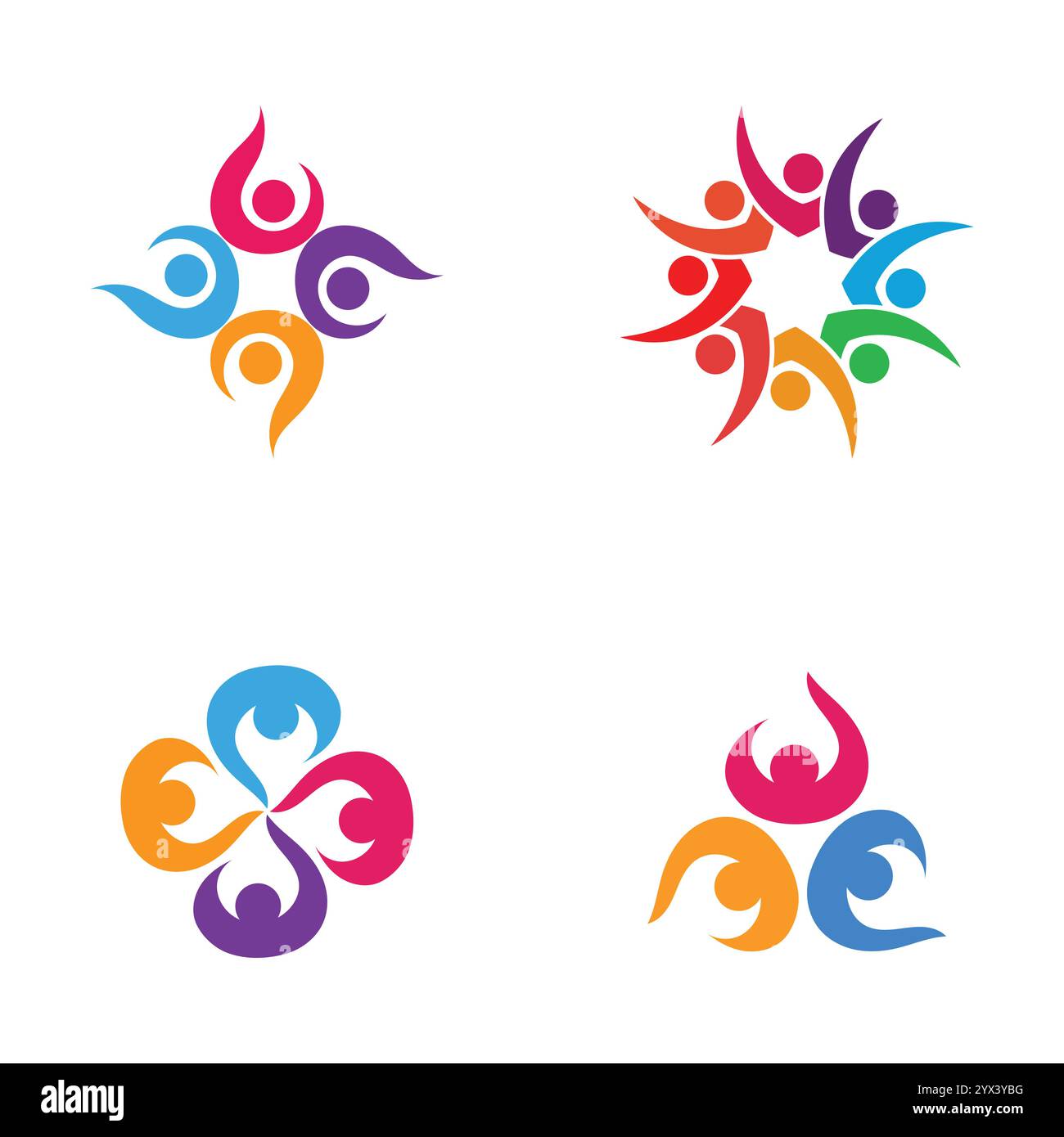 Colorful community group team People Logo Design Stock Vector Image ...