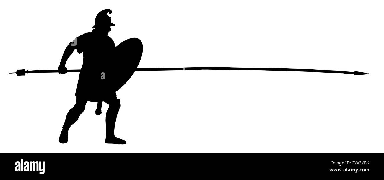 Macedonian warrior. Greek hoplite with long spears sarissa. Historical ...