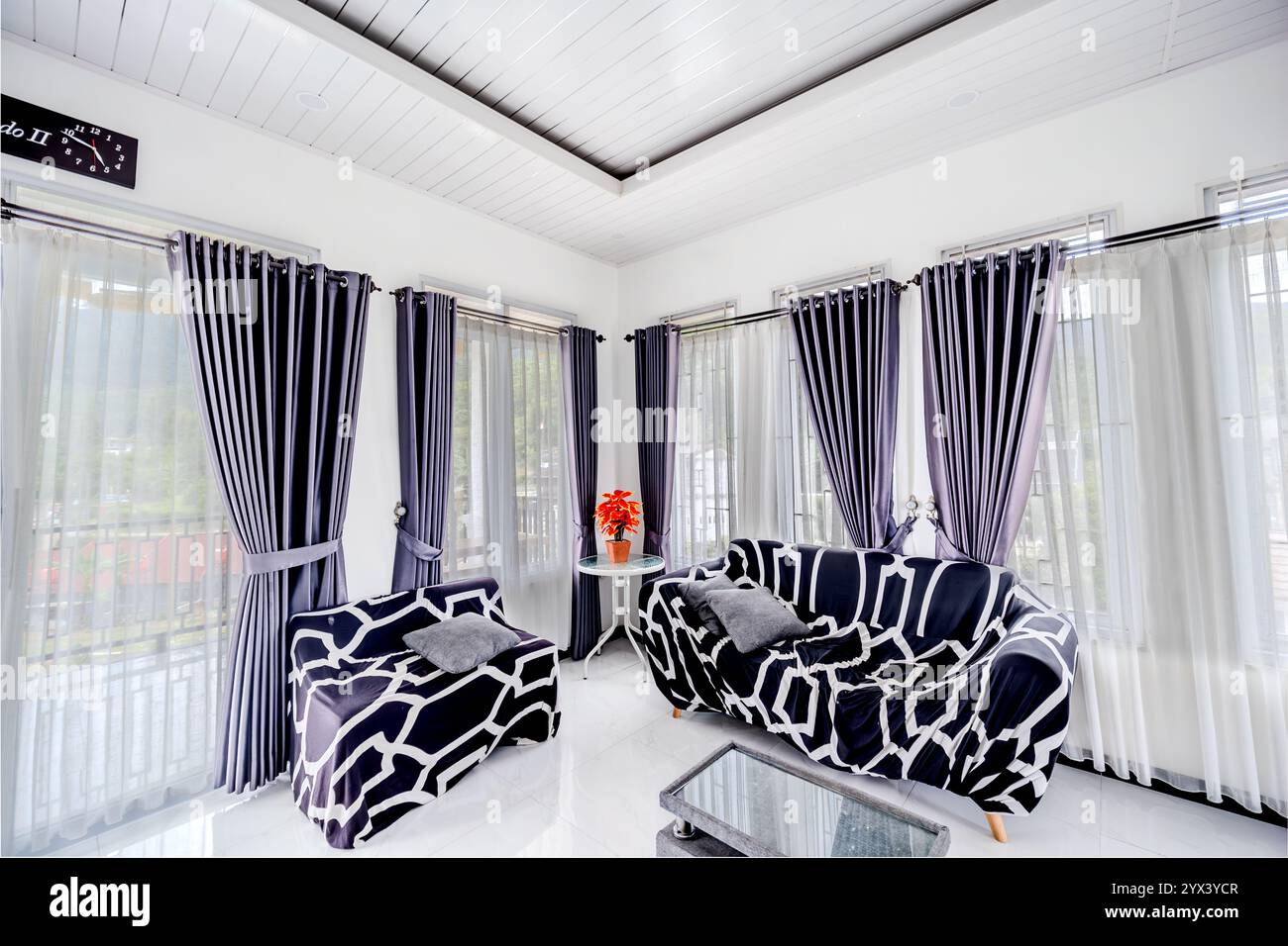 Luxurious Living Room with Warm Atmosphere. Tranquil Villa Room with ...