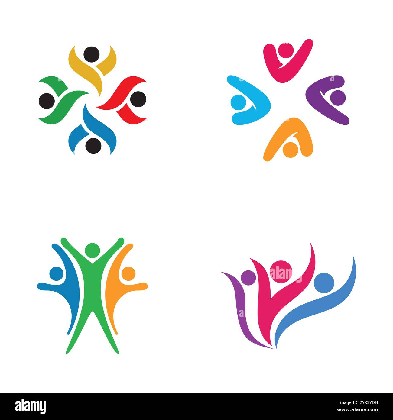 Colorful community group team People Logo Design Stock Vector Image ...