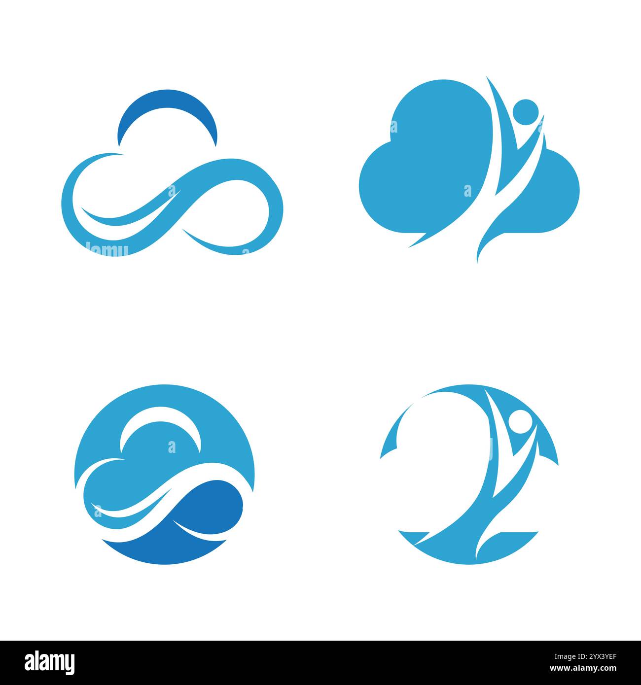 Blue cloud icon logo vector Stock Vector Image & Art - Alamy