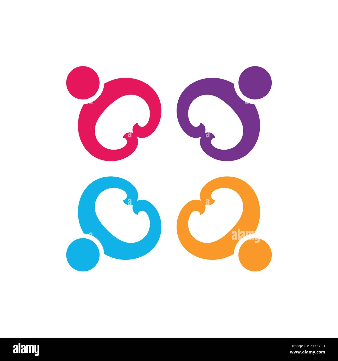 Colorful community group team People Logo Design Stock Vector Image ...