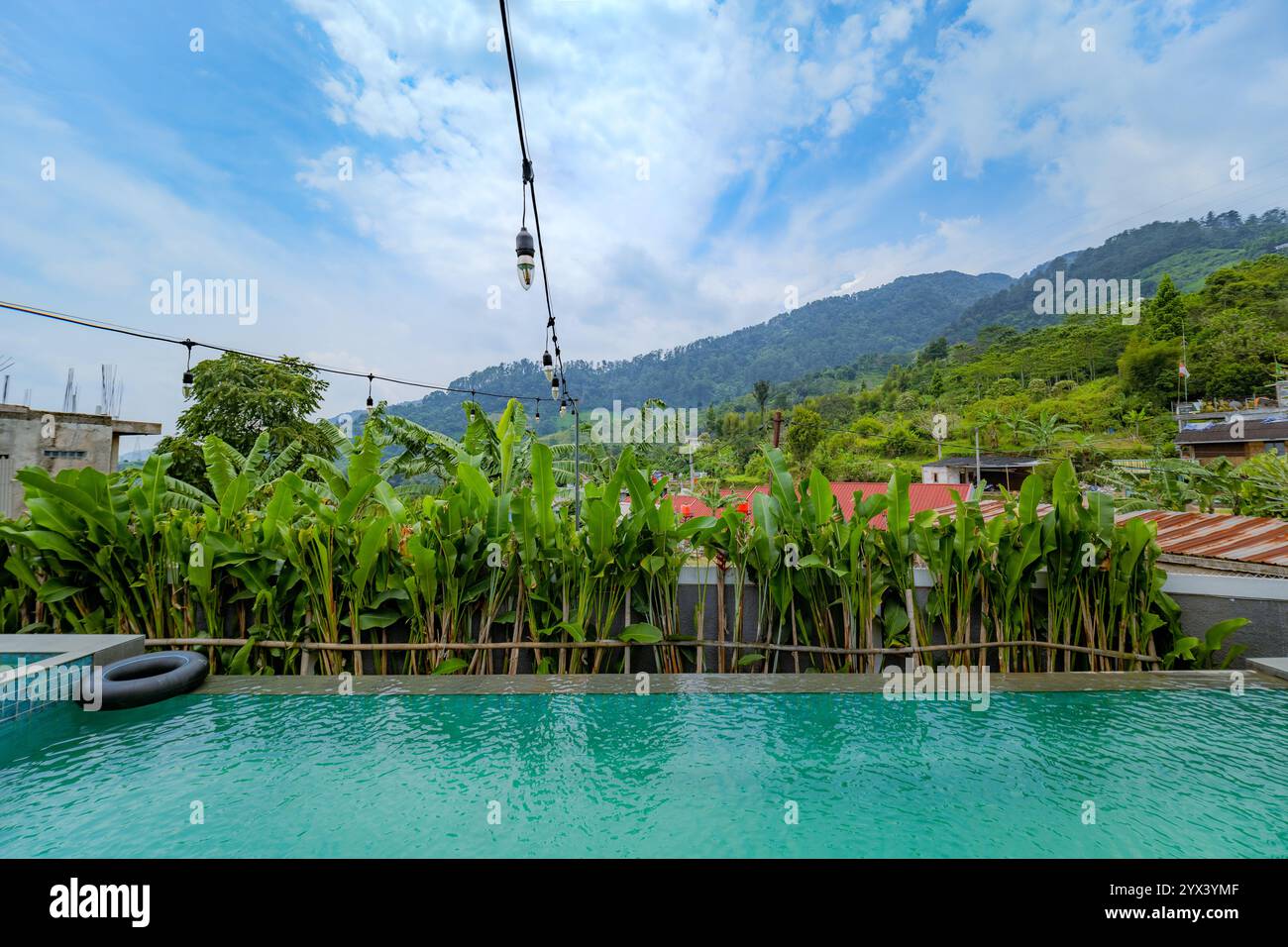 Outdoor Pool with Spectacular Mountain View. Refreshing Morning View ...
