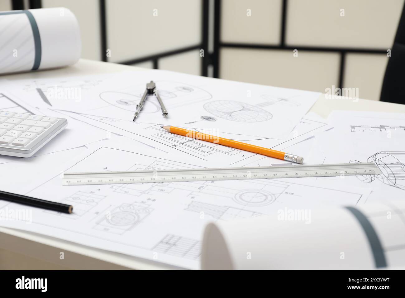 Construction drawings different tools hi-res stock photography and ...