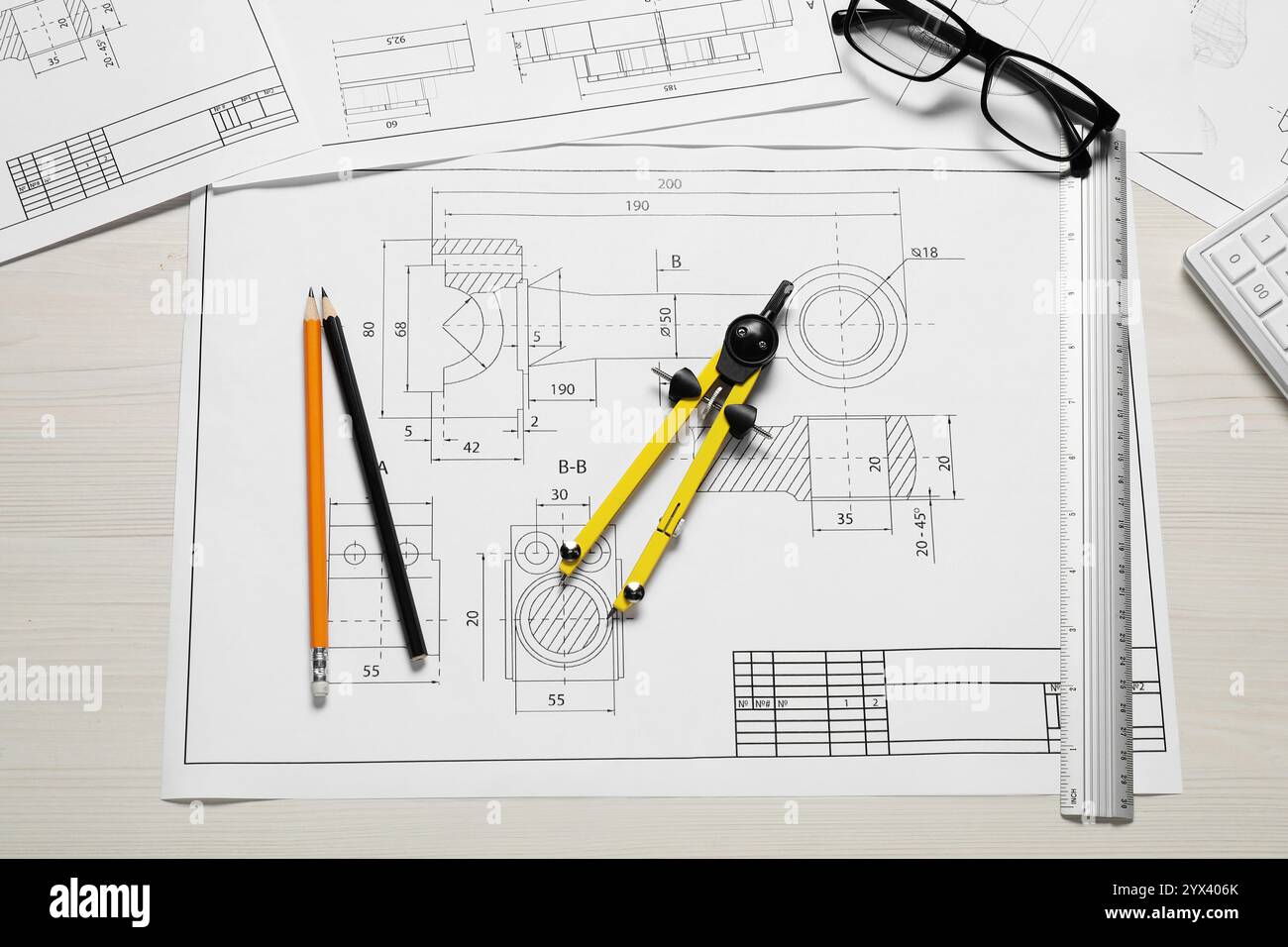 Divider engineering drawings on hi-res stock photography and images - Alamy