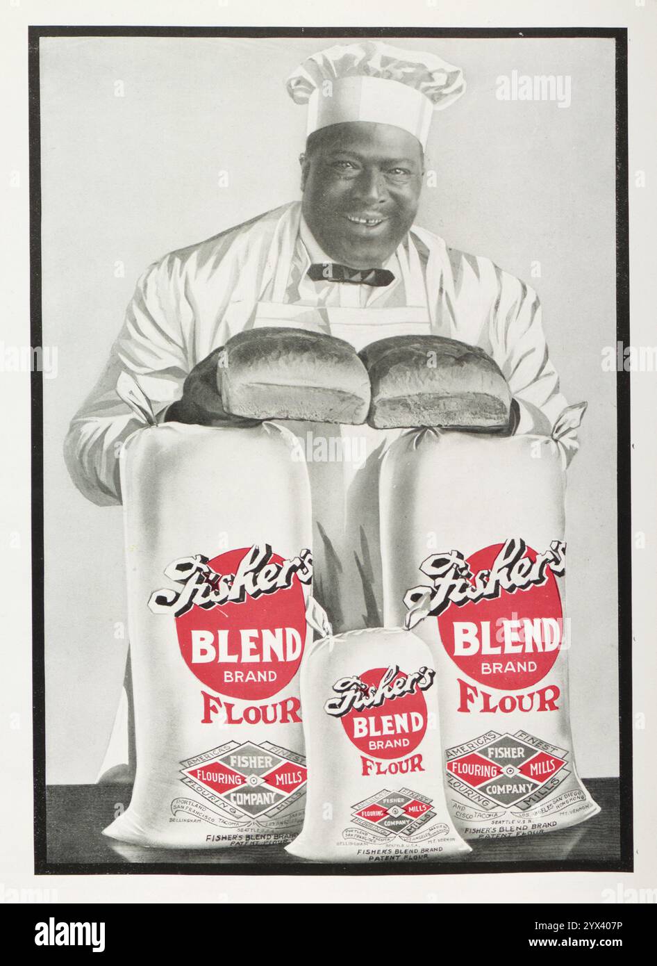 1919 Fisher's Blend Brand Flour Ad Stock Photo - Alamy