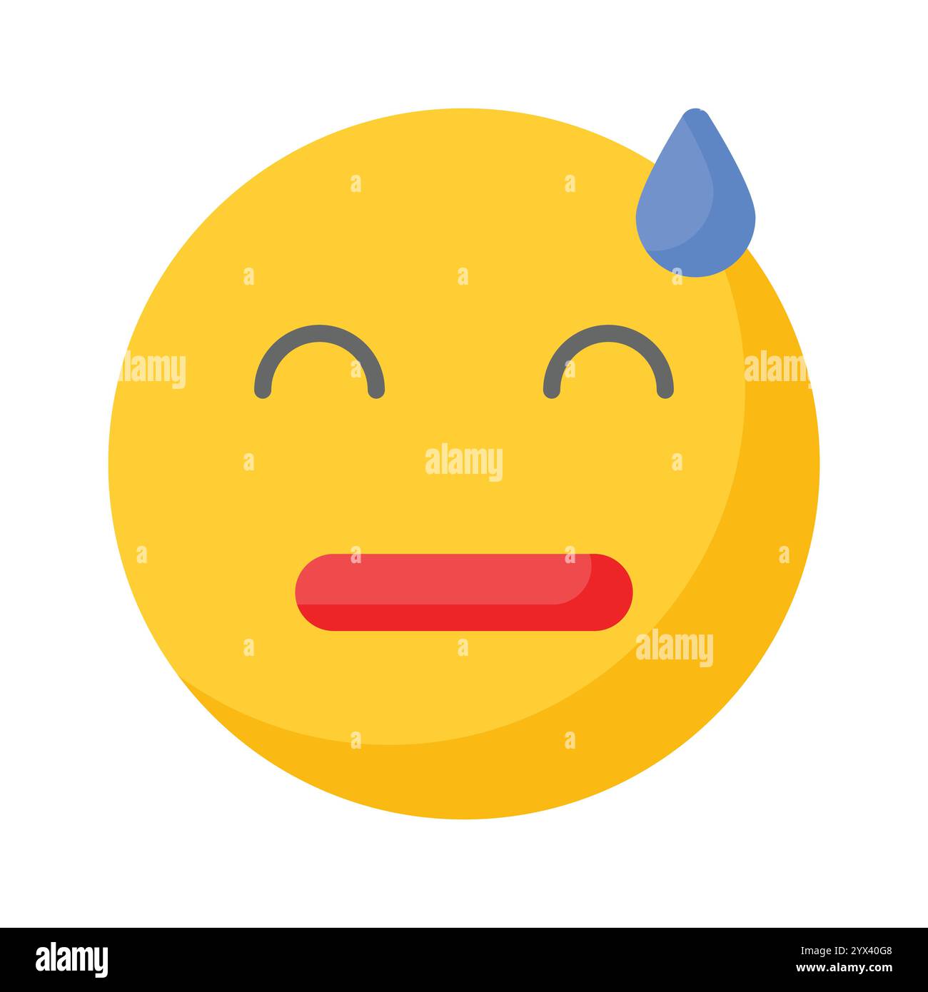 Embarrassed, guilty, worried emoji vector design, isolated on white ...