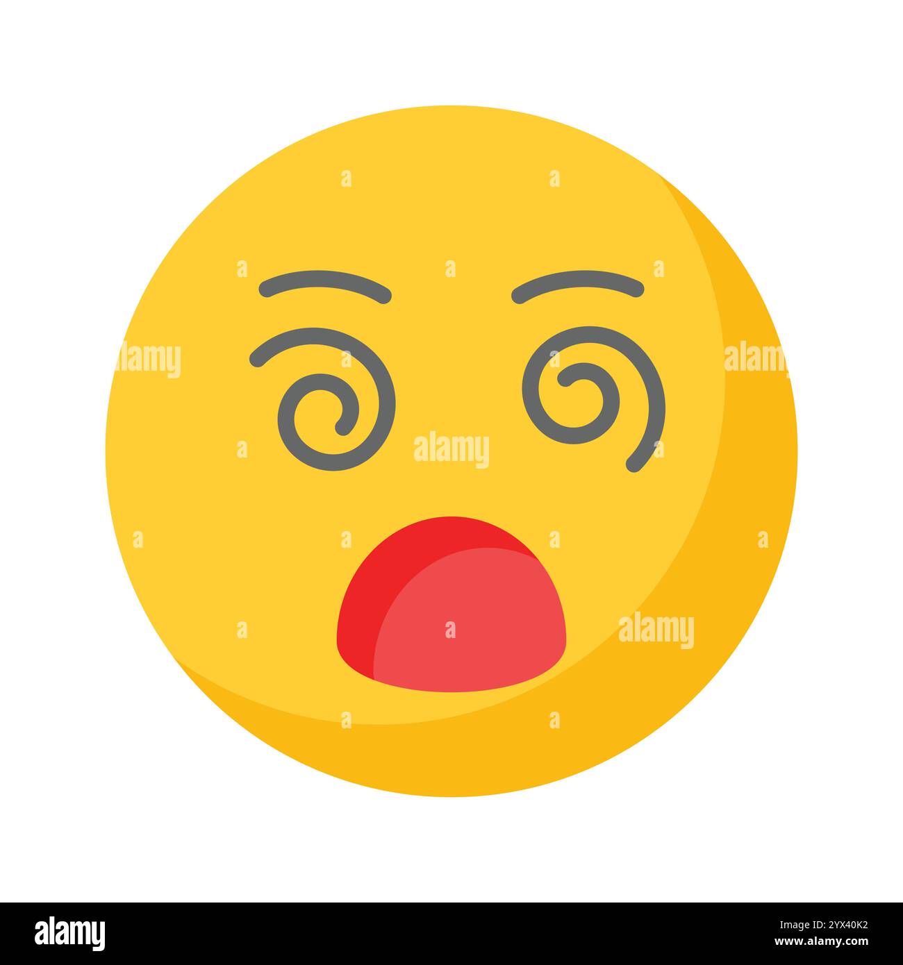 Dizzy Smiley Face Dizzy Emoji Icon, Dizziness Expression Design