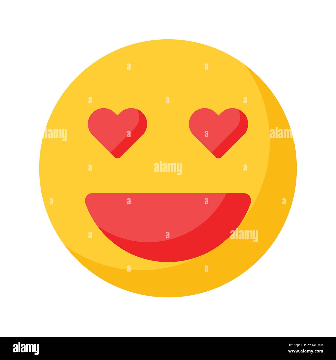 Happy face with heart symbols on eyes, concept icon of in love emoji ...