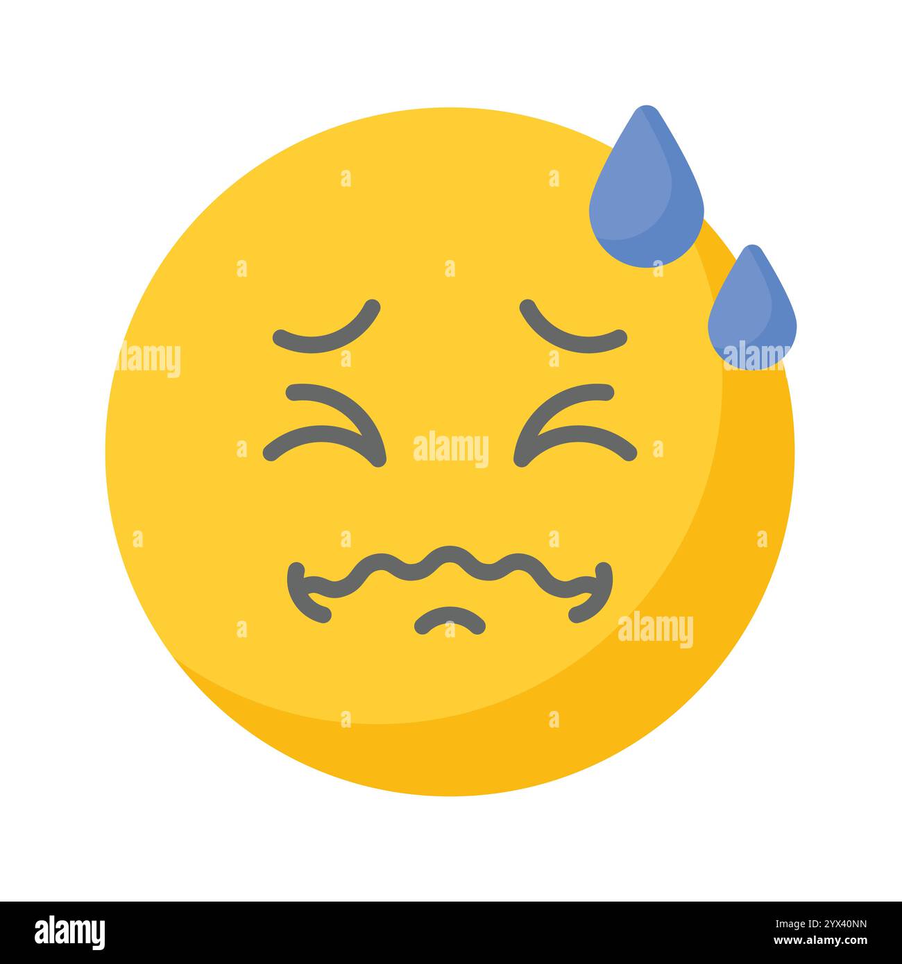 Painful expression, trendy icon of pain emoji, editable vector Stock ...