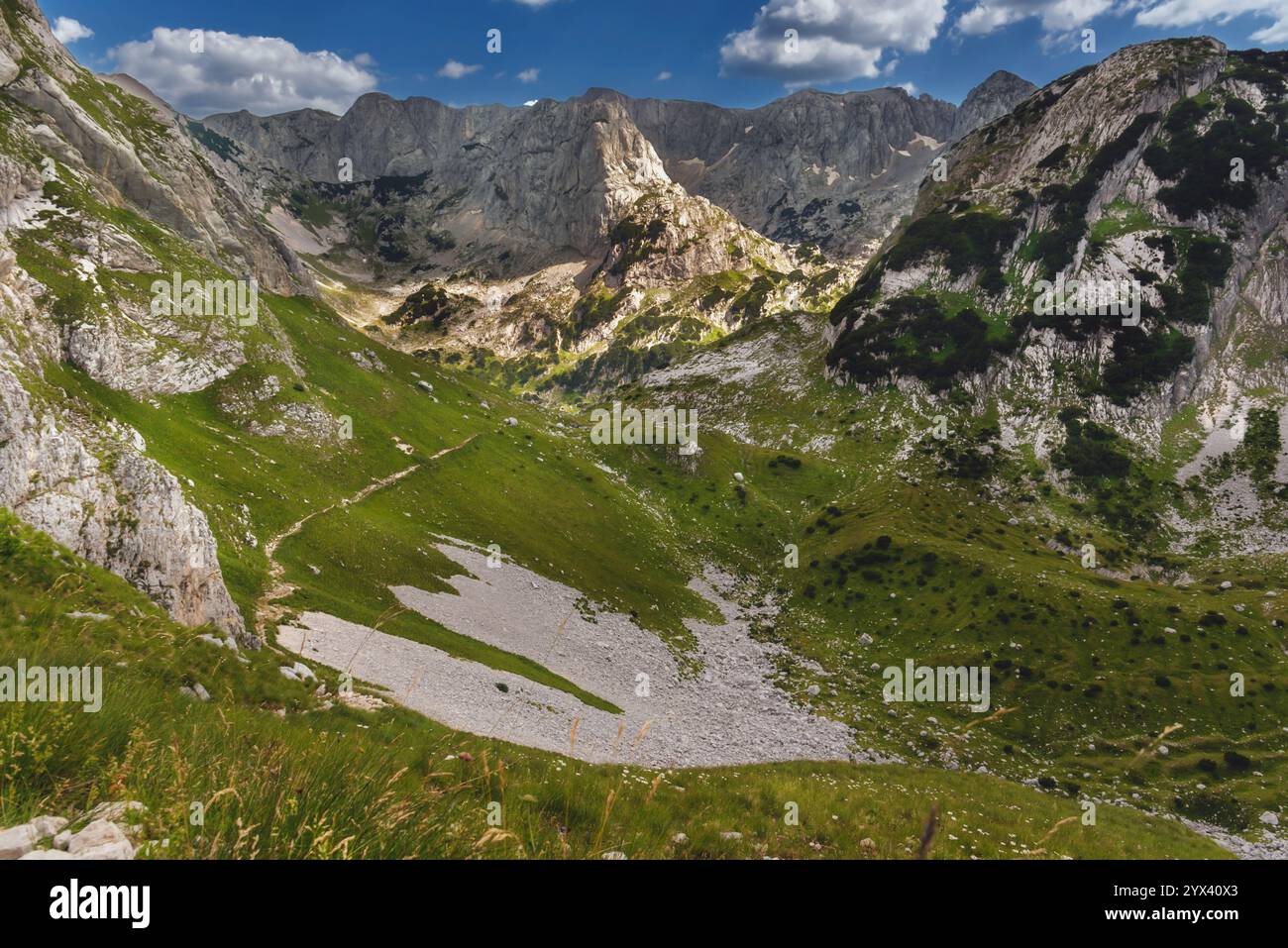 Alpine Summer Landscape with Hillside Trekking Route Stock Photo - Alamy