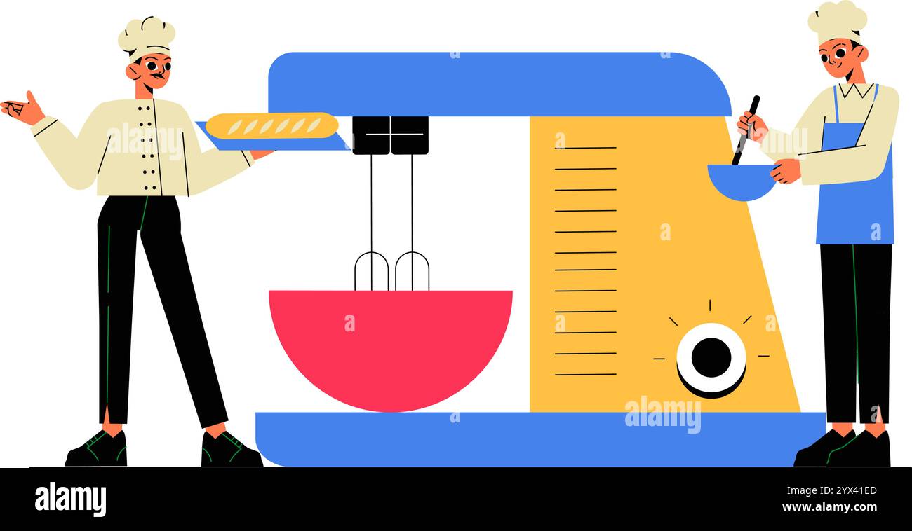 Two female bakers working Stock Vector Images - Alamy