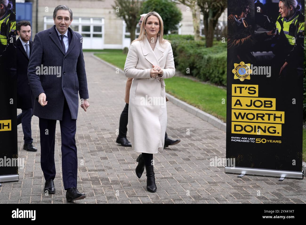 Taoiseach Simon Harris and Minister for Justice Helen McEntee at the ...
