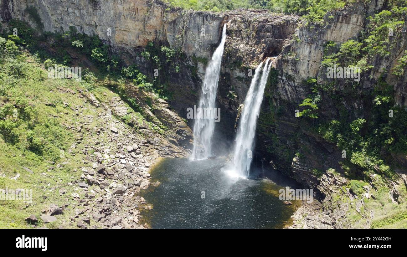 The Saltos do Rio Preto, two stunning waterfalls, known as Saltos, are ...