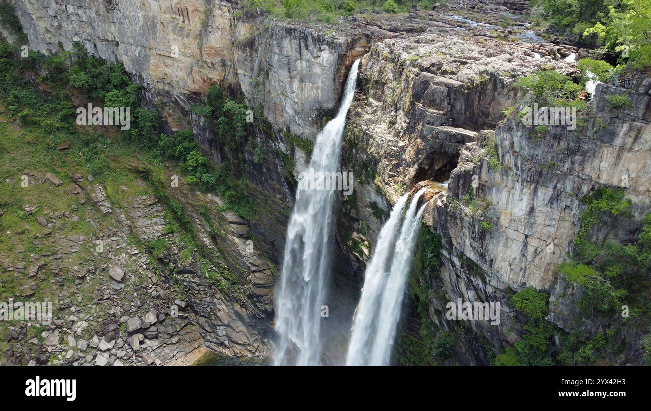 The Saltos do Rio Preto, two stunning waterfalls, known as Saltos, are ...