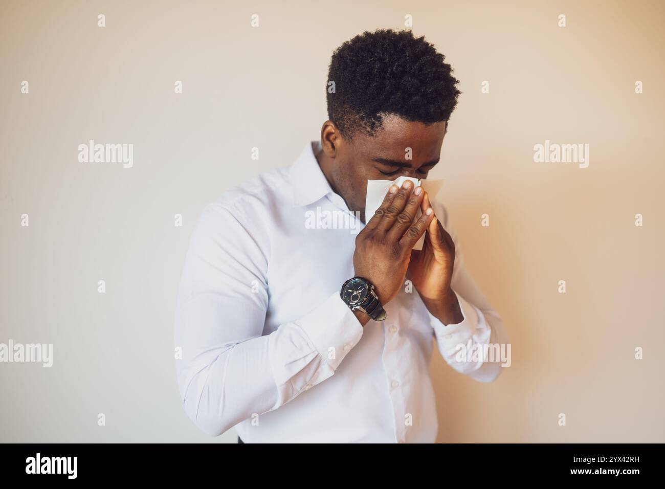 Portrait allergic young african man hi-res stock photography and images ...