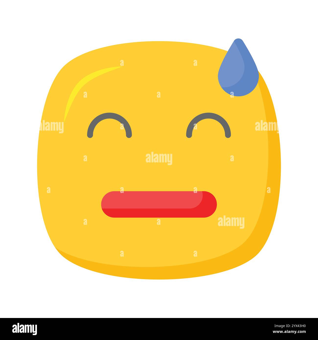Embarrassed, guilty, worried emoji vector design, isolated on white ...