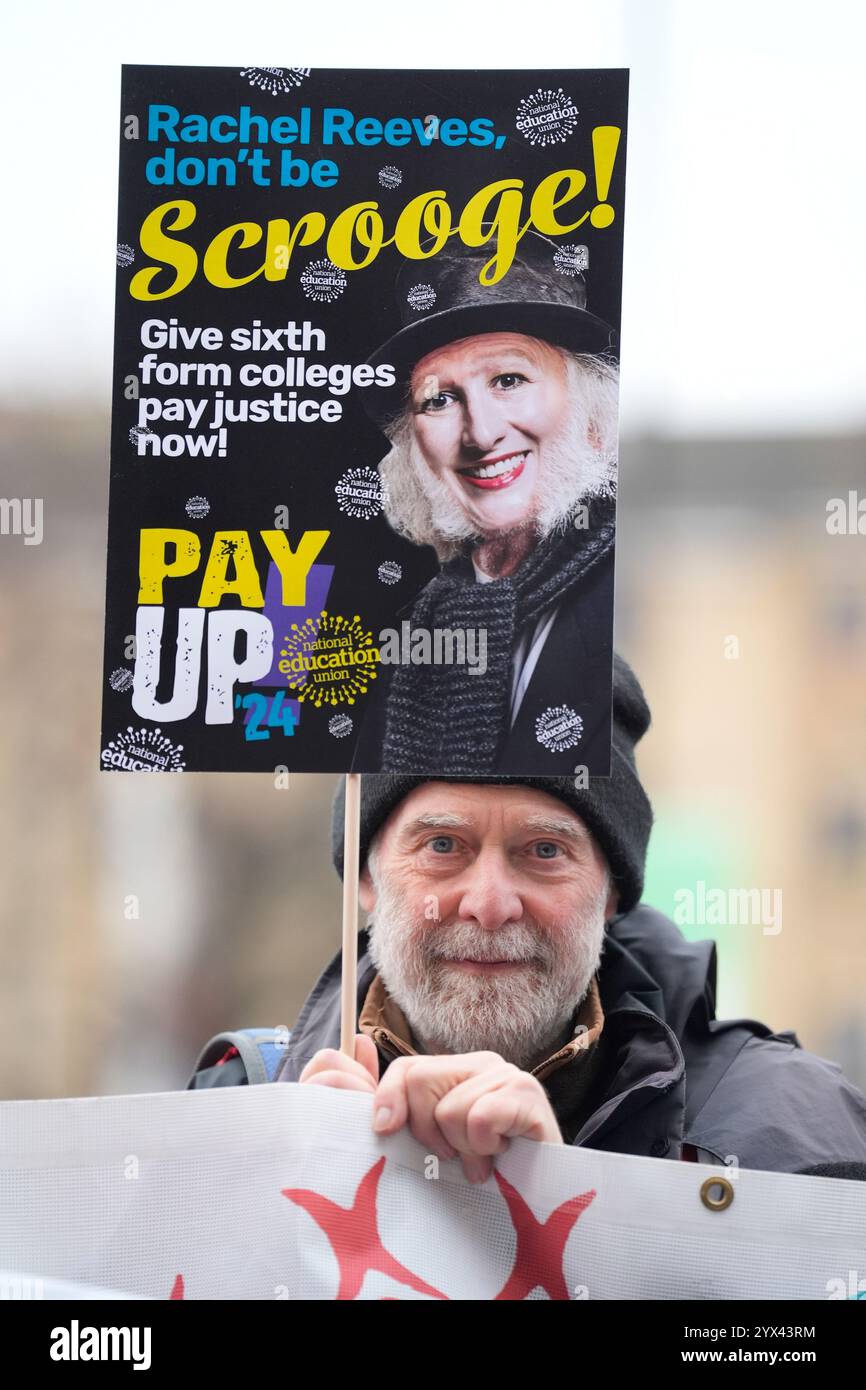 Members of the National Education Union (NEU) hold an 'A Christmas ...