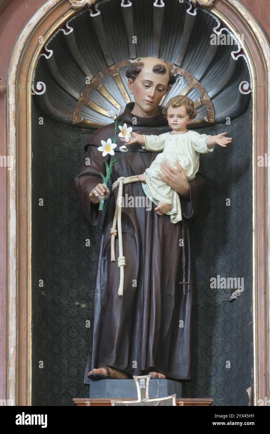 Saint Anthony with child Jesus, statue on the altar of Saint Anthony of ...