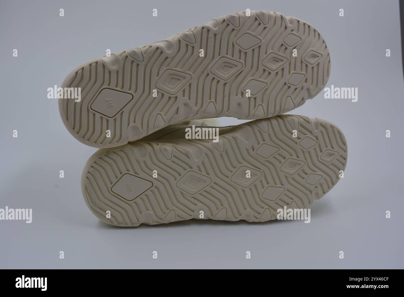 Things, material objects, new shoes. A white rubber sole with an ...