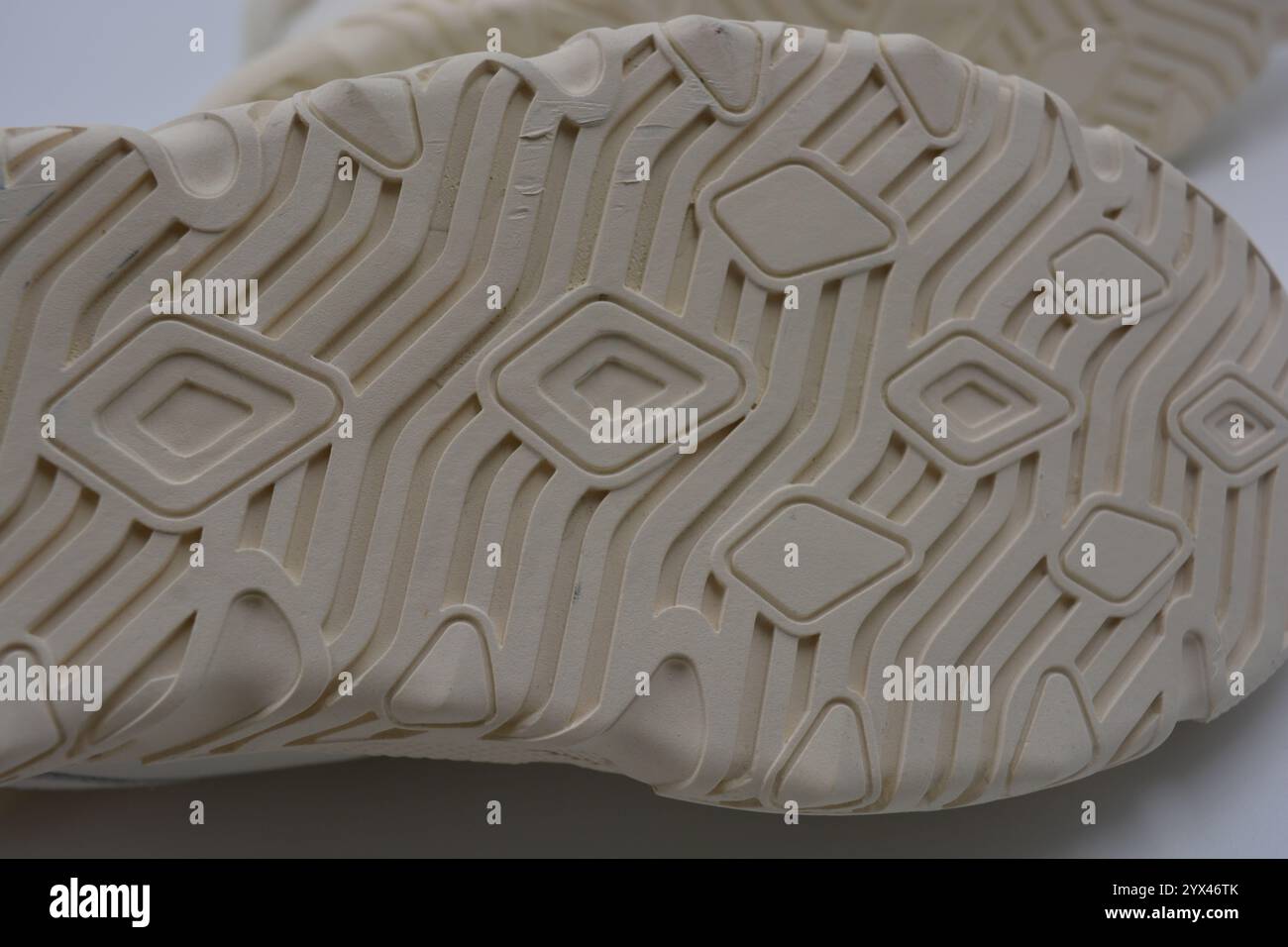 Things, material objects, new shoes. A white rubber sole with an ...