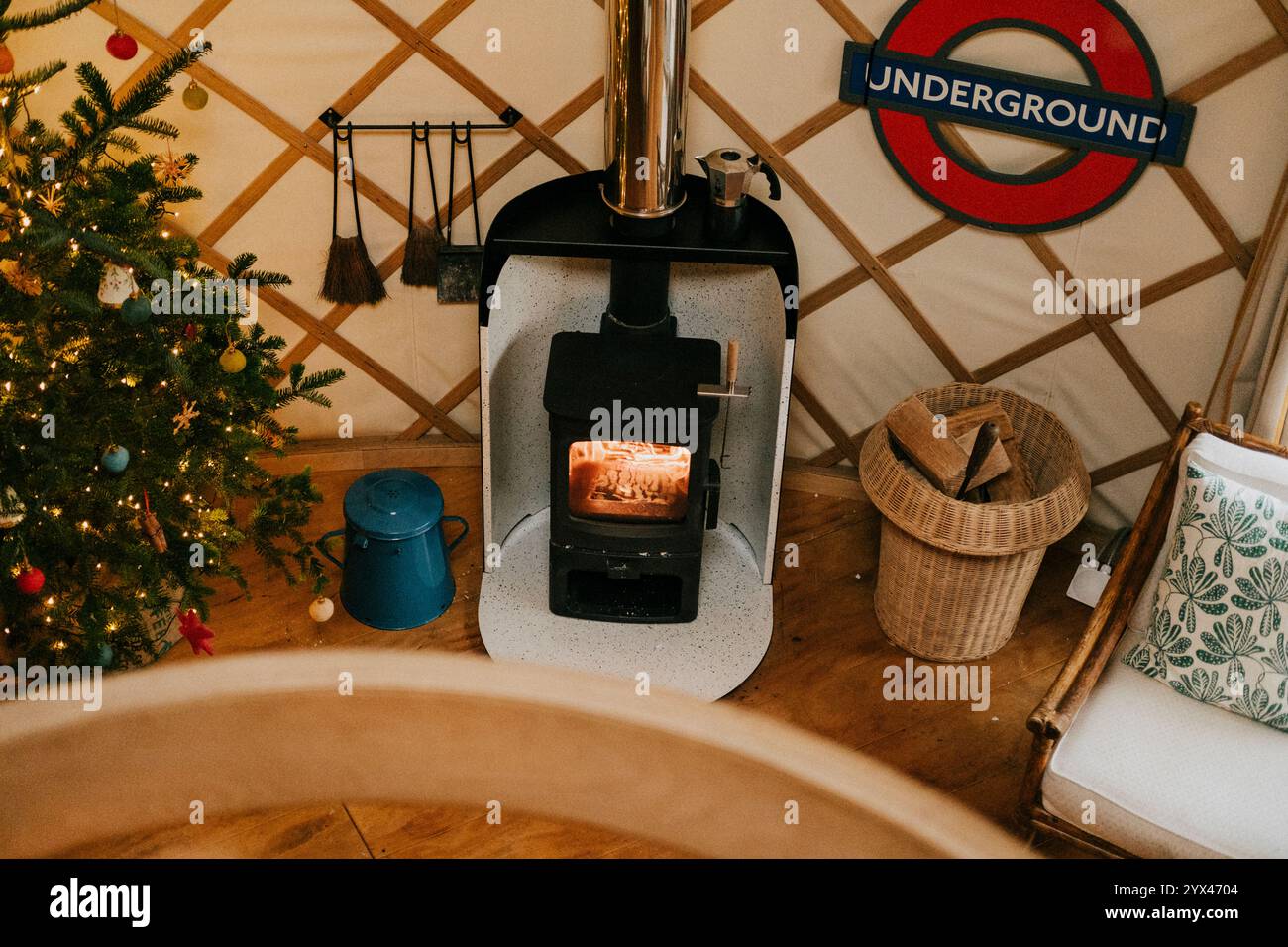 Fireplace And Log Cabin Christmas Tree Christmas Fantasy Fireplace